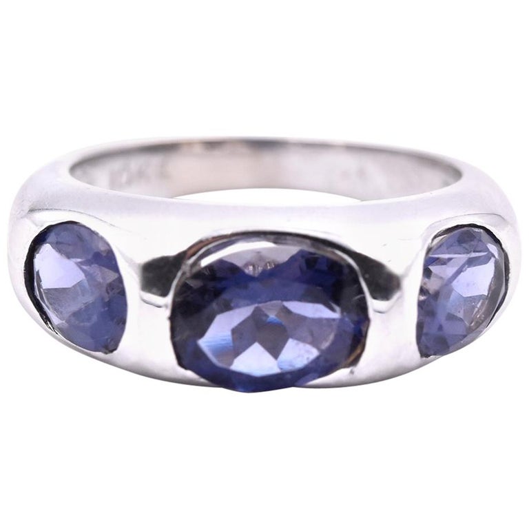 10 Karat White Gold Iolite Ring For Sale at 1stDibs | iolite rings ...