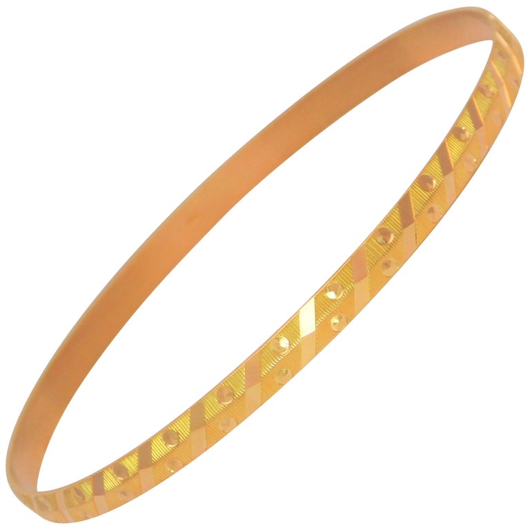 Vintage Persian 21 Karat Gold Bangle Bracelet For Sale at 1stDibs ...