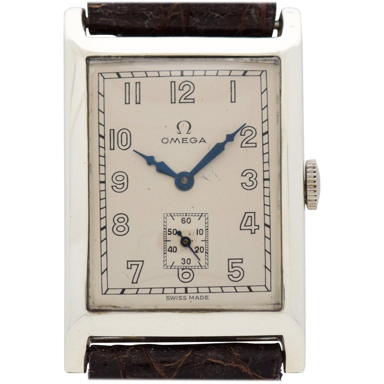 Vintage Omega Rectangular-Shaped Silver Watch, 1929 For Sale at 1stDibs ...