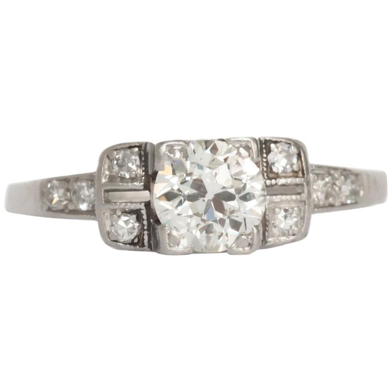 .52 Carat Diamond Platinum Engagement Ring For Sale at 1stDibs | .52 ...
