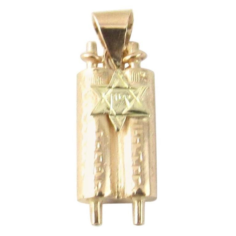 14 Karat Yellow and Rose Gold Torah Charm at 1stDibs