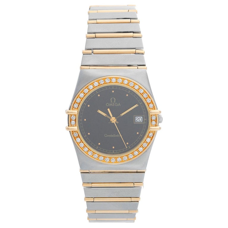 Omega Constellation 2-Tone Diamond Watch at 1stDibs | omega 2 tone watch
