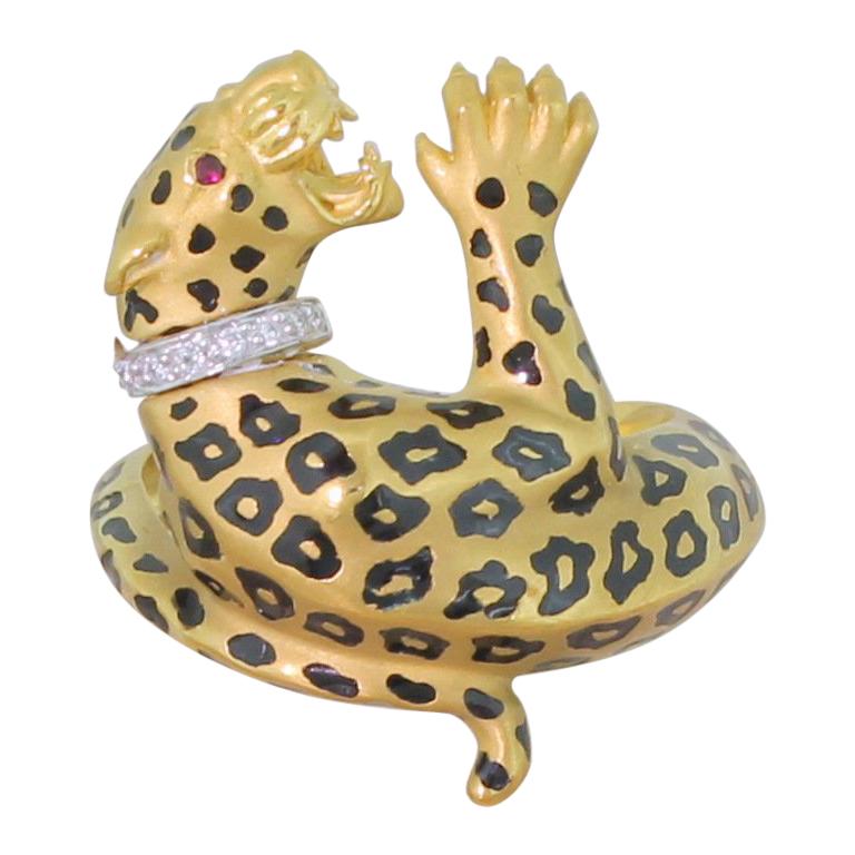 Carrera y Carrera Diamond and Ruby Leopard Ring at 1stDibs