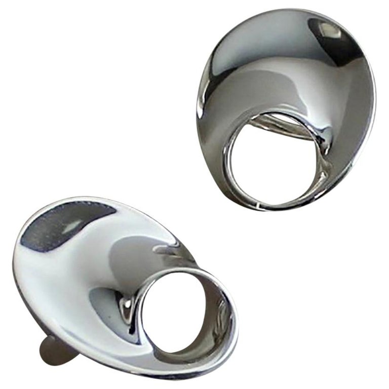 Georg Jensen Sterling Silver "Mobius" Earrings Large at 1stDibs | georg ...