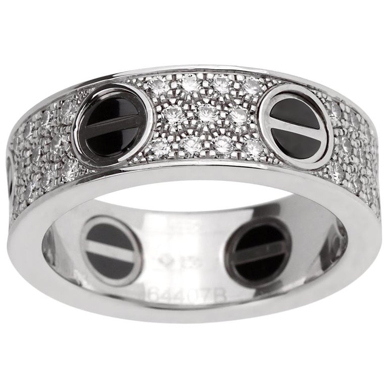 Cartier Love Ceramic Diamond Gold Ring at 1stDibs