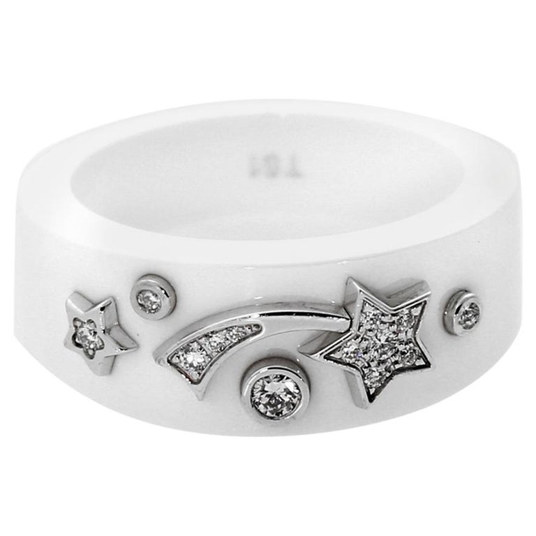Chanel Comete Ceramic Medium Diamond Ring For Sale at 1stDibs