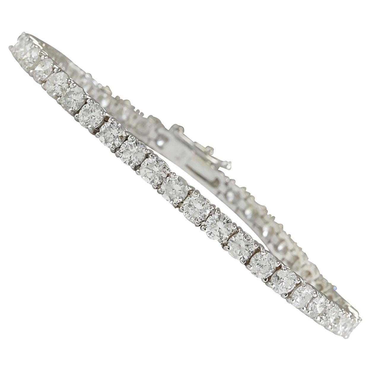 68 50 Carat Sapphire 18 Karat Solid White Gold Diamond Bracelet For