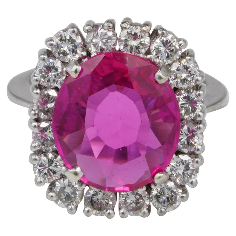 Magnificent 1950 6.50 Carat Ruby 1.60 Carat G VVS Diamond Solid ...