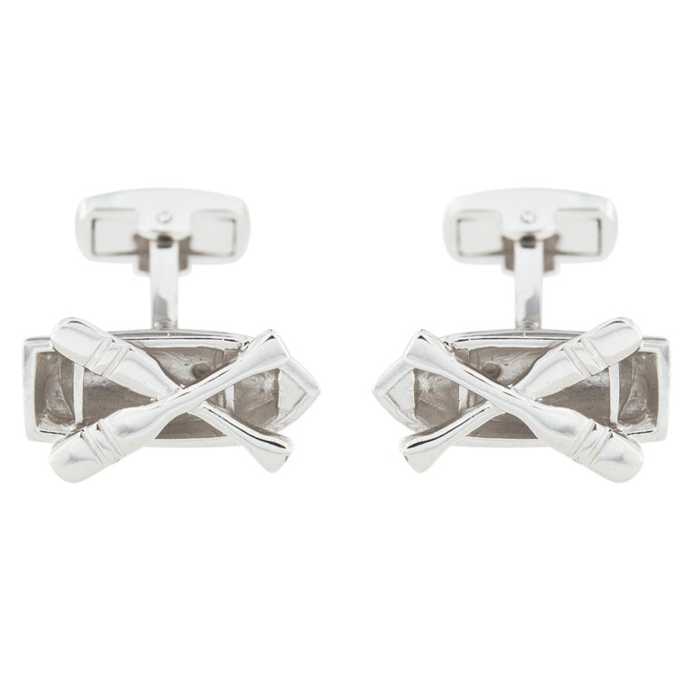 Alex Jona Sterling Silver Rowing Boat Cufflinks For Sale at 1stDibs ...