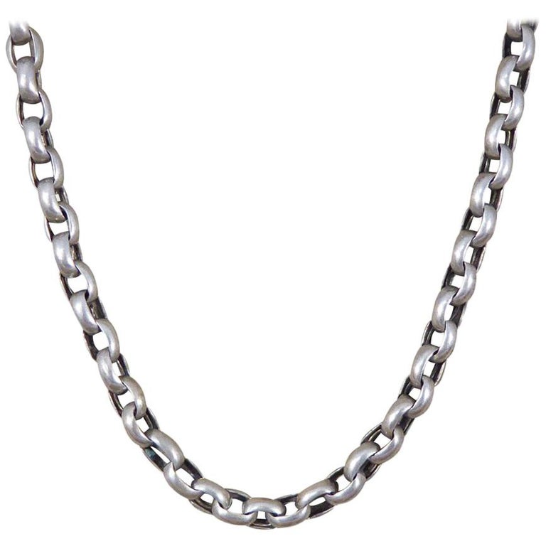 Antique Victorian Silver Sterling Guard Chain with Dog Clip Bail at 1stDibs