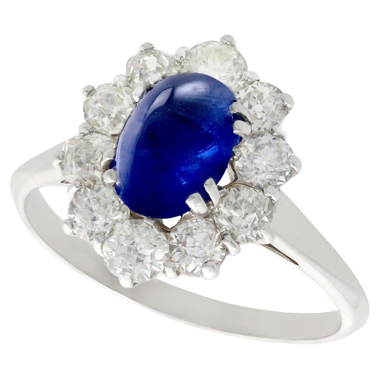 GIA Certified 2.17 Carat Periwinkle Blue Sapphire Diamond Platinum Ring ...