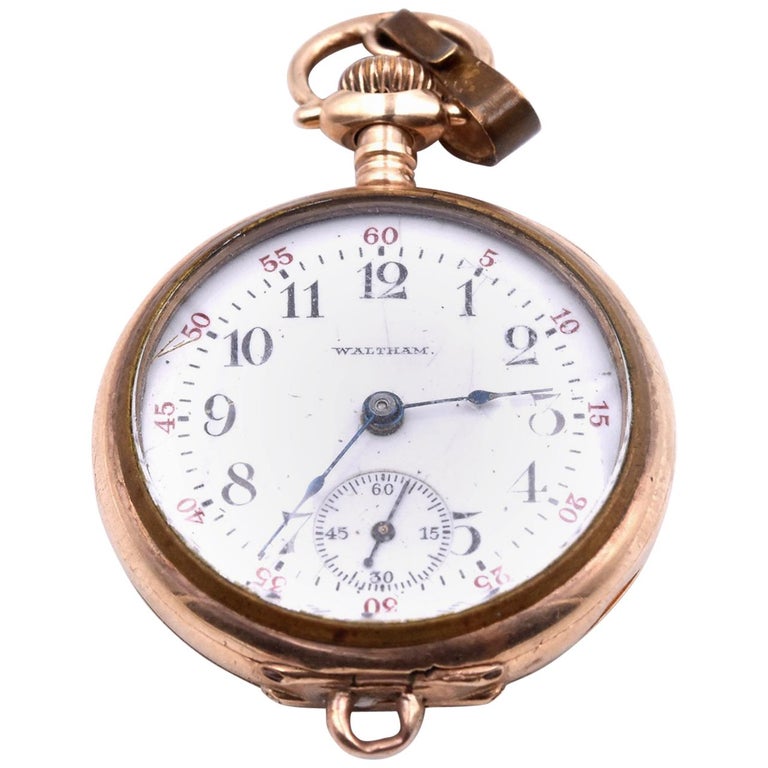 Waltham 14 Karat Yellow Gold Ladies Pocket Watch at 1stDibs | elgin ...