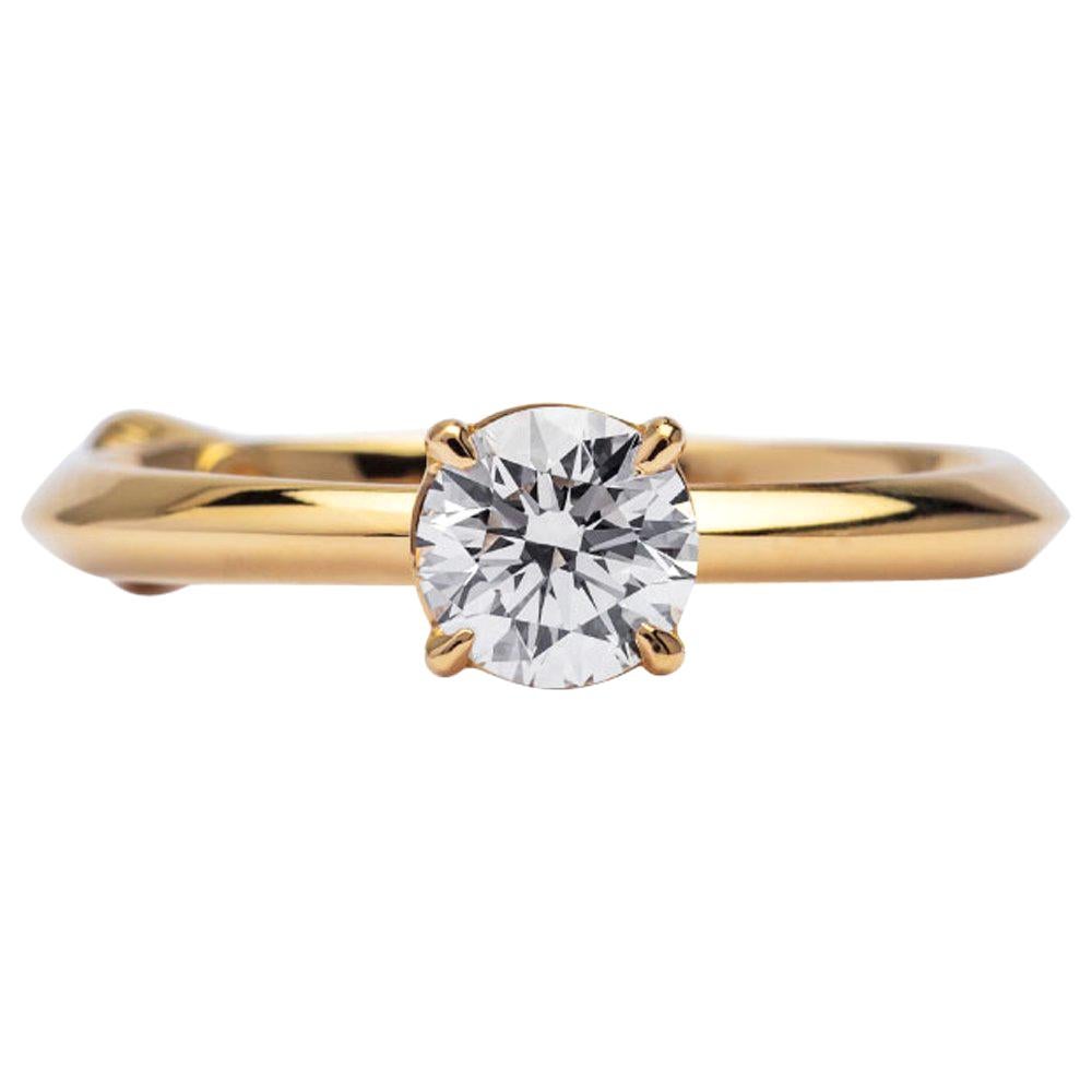 GCAL Certified 18 Karat Yellow Gold and 0.50 Carat Diamond Chloris Ring ...