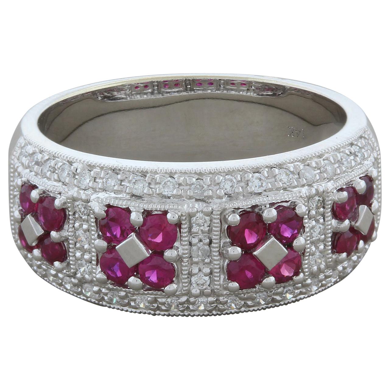 TIFFANY Ruby Gold Band Ring at 1stdibs