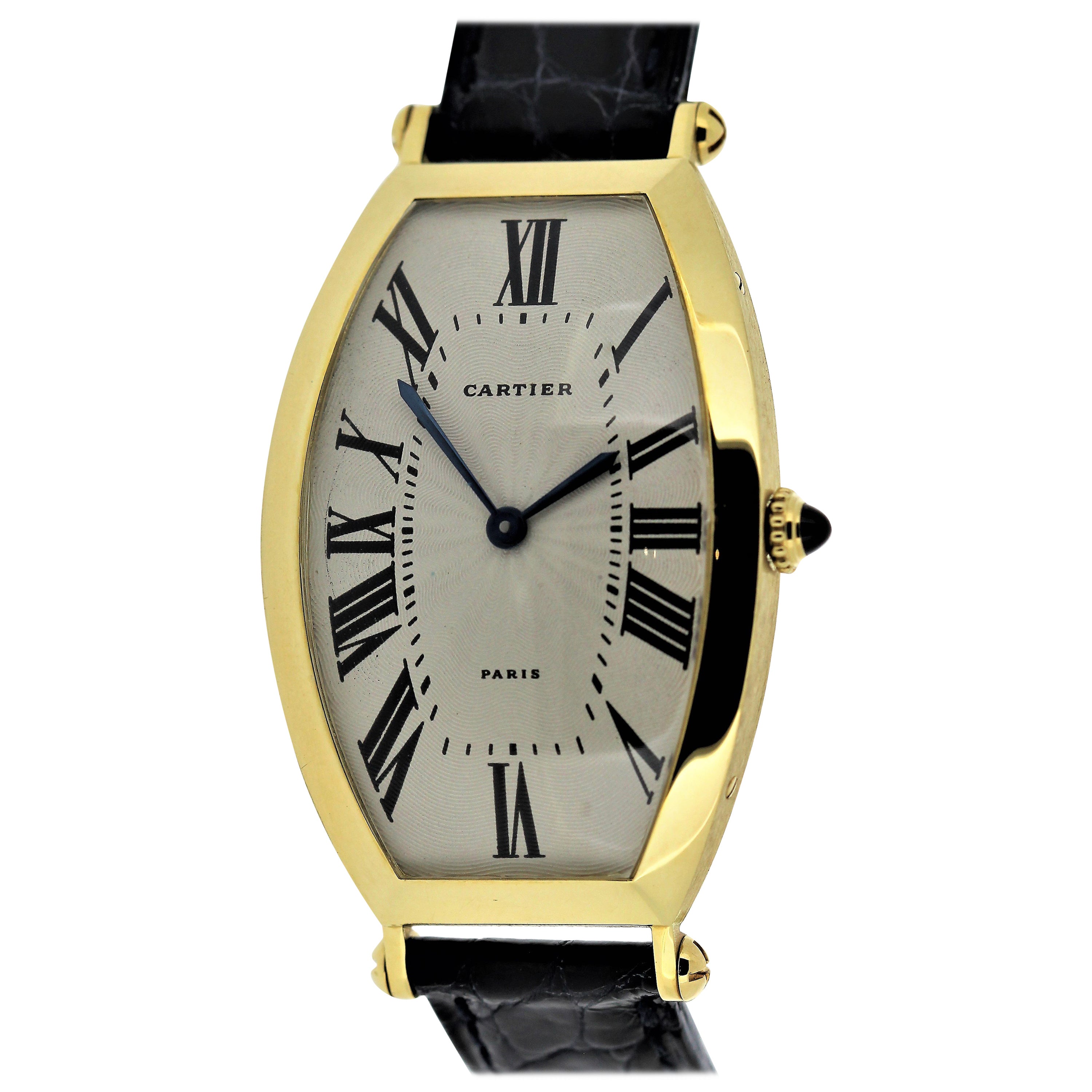 Cartier Mini Tonneau Lanieres 2592 18 Karat Gold Quartz Watch with ...