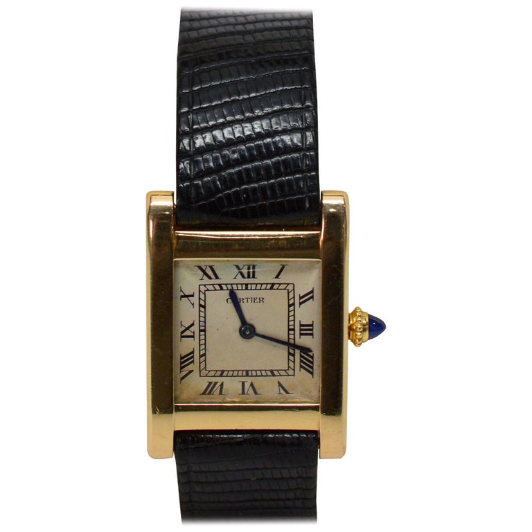 Cartier Gold Tank Watch at 1stDibs