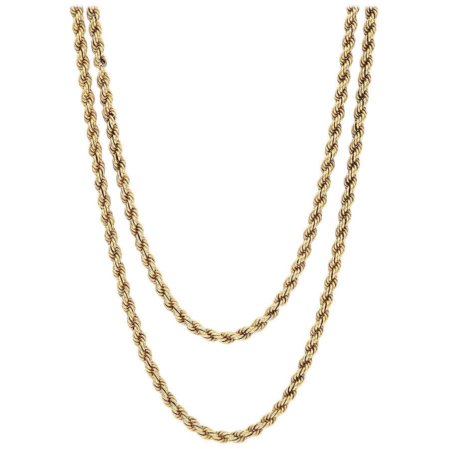 Victorian Russian Gold Handmade Chain 60" at 1stDibs