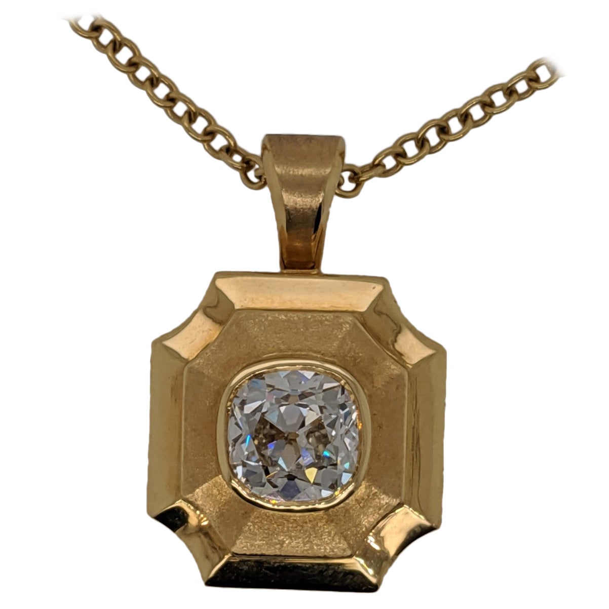 Ray Griffith's One Carat Antique Cut Diamond Pendant 18 Karat Gold ...