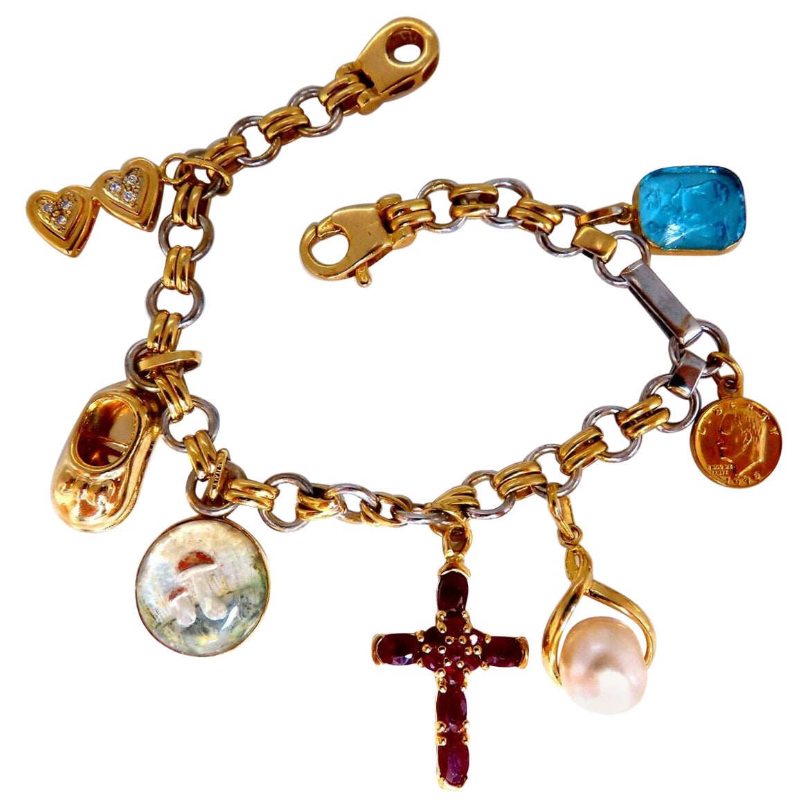 Assorted Lucky Charms Bracelet 14 Karat For Sale at 1stDibs
