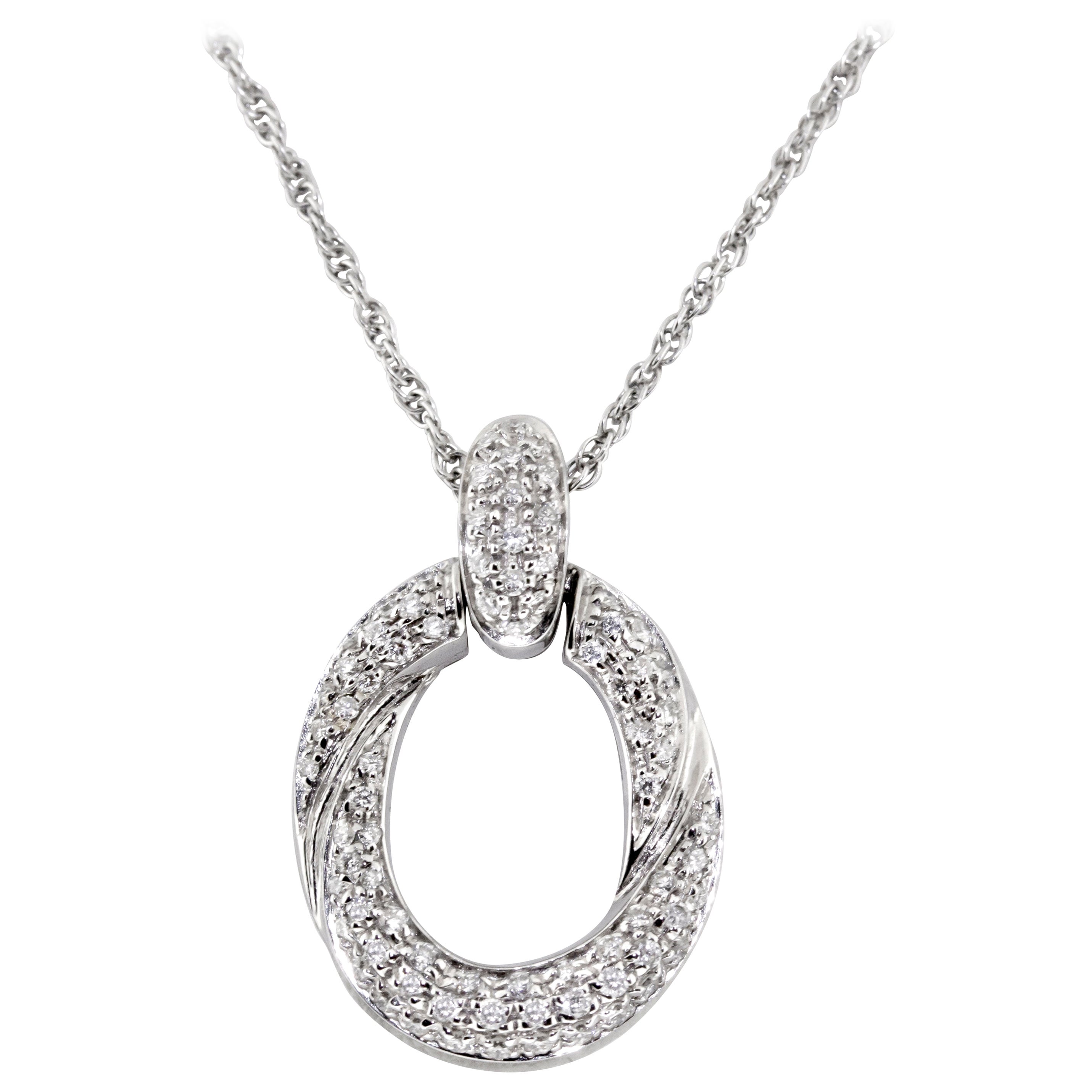 Diamond Pave Ball Necklace in Gold at 1stDibs