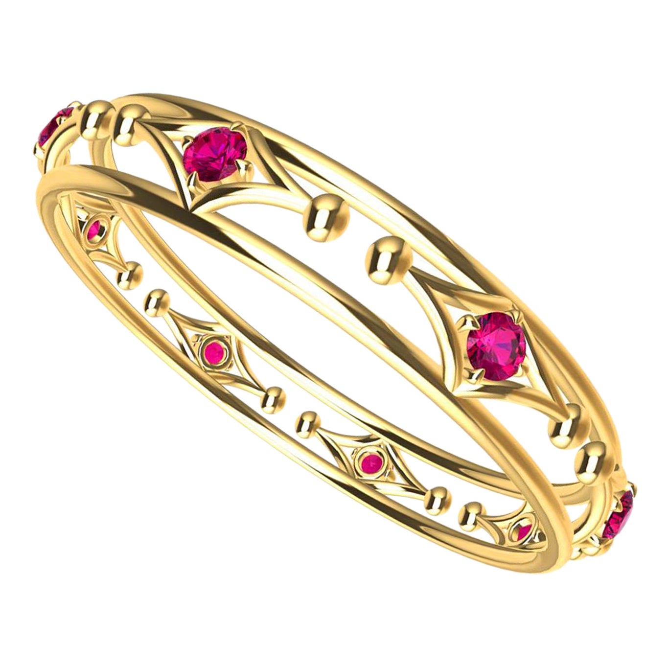 14 Karat Yellow Gold Concave Rhombus Bracelet For Sale at 1stDibs