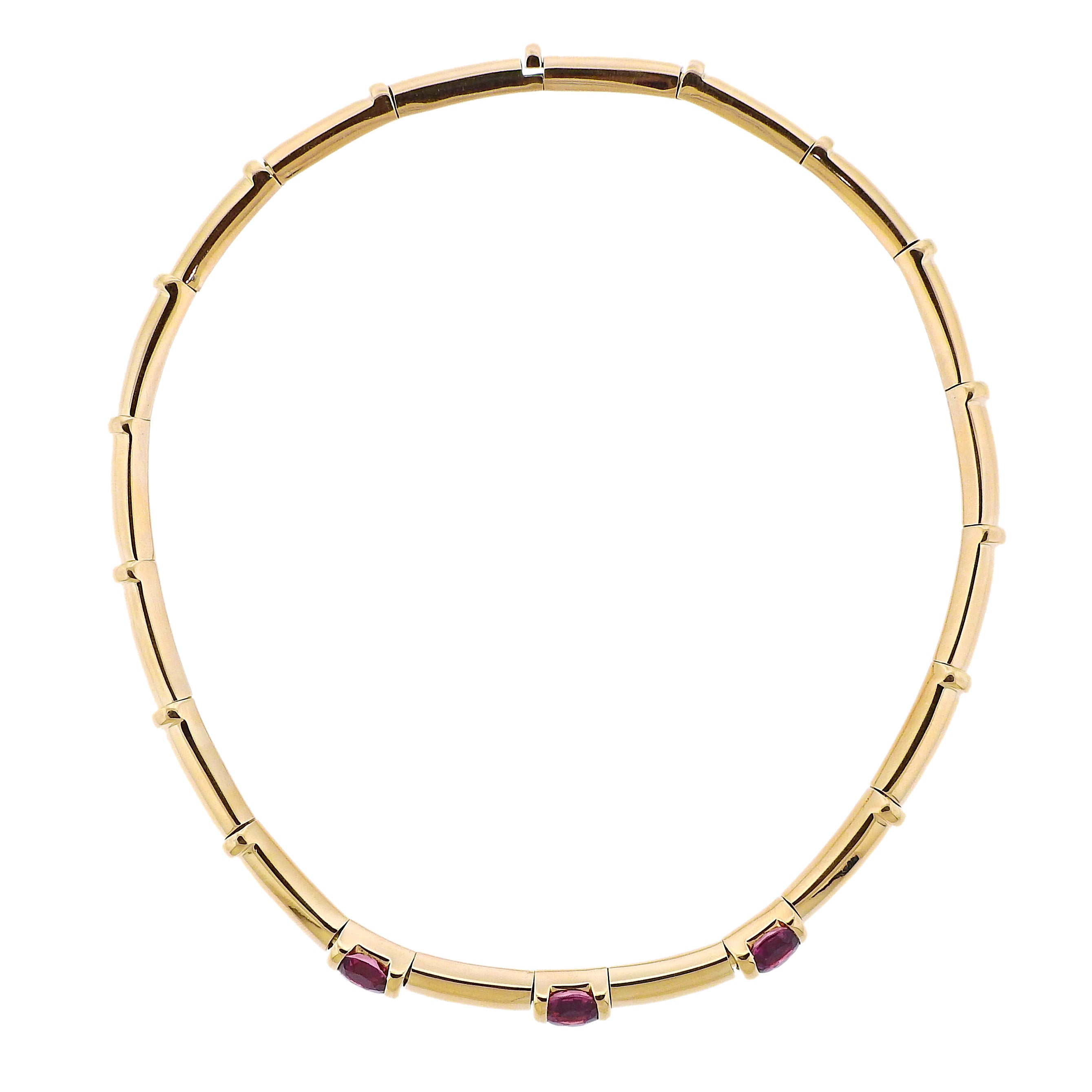 Chaumet Domed Oval Link Gold Necklace For Sale at 1stDibs