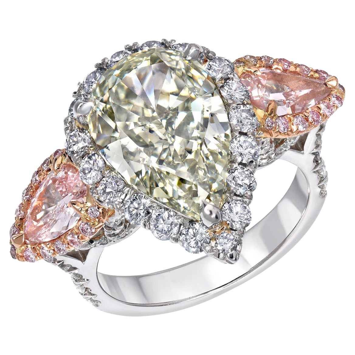 Pink Diamond Ring Cushion Cut 0.45 Carats GIA Certified For Sale at 1stDibs