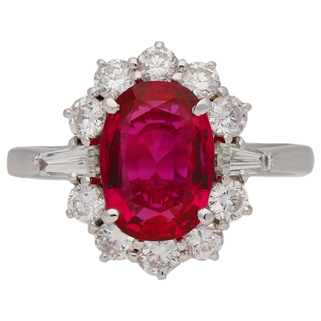 Natural Unenhanced Demantoid and Diamond Cluster Ring in Yellow Gold ...