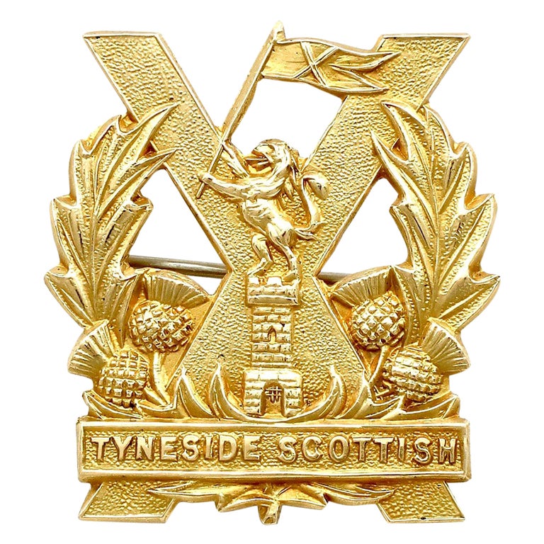 Antique Yellow Gold Tyneside Scottish Brigade Sweetheart Brooch, Circa ...