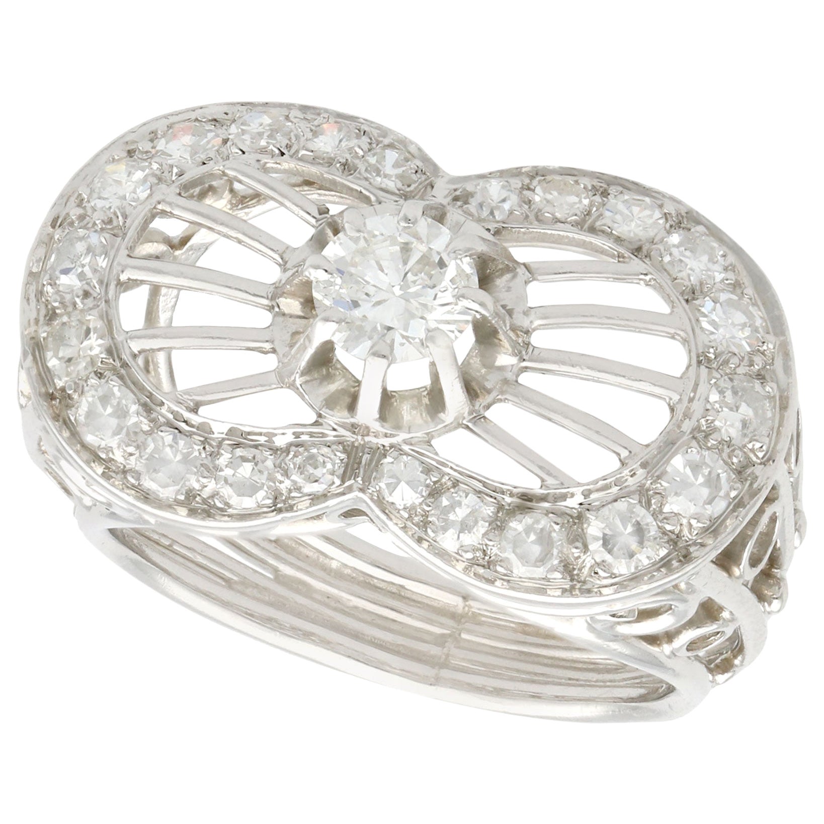 1940s Vintage 1.50 Carat Diamond and Platinum Ladies Cocktail Fob Watch ...