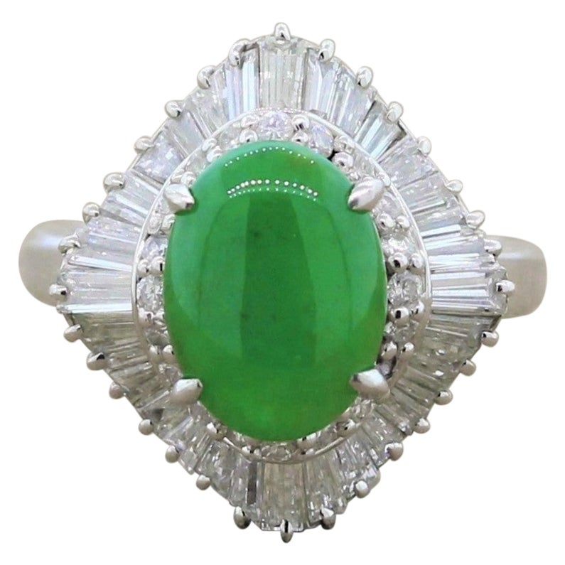 Stunning Jadeite Jade Ruby Diamond Platinum Ring at 1stDibs