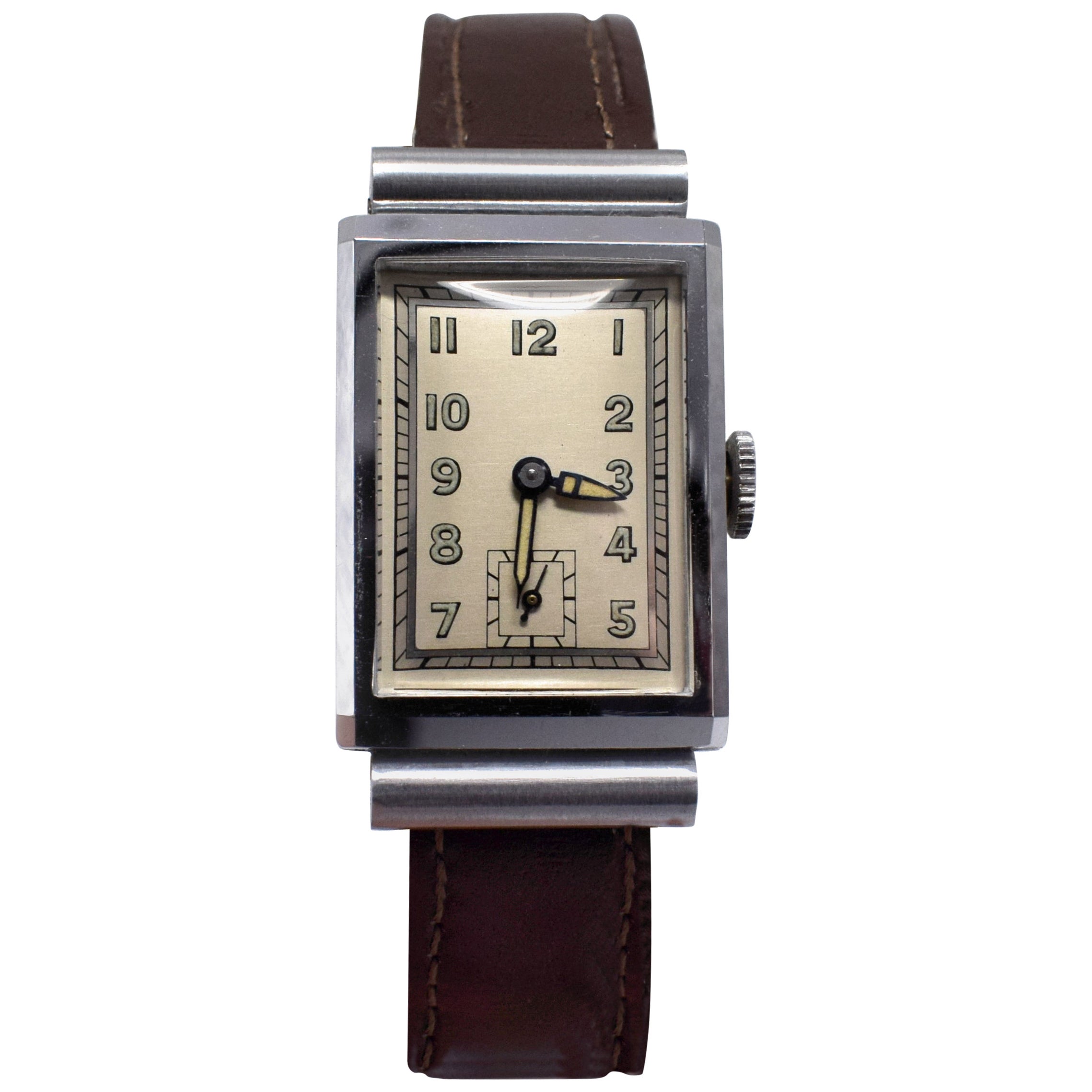 Art Deco 1930s Men's Manual Wristwatch For Sale at 1stDibs