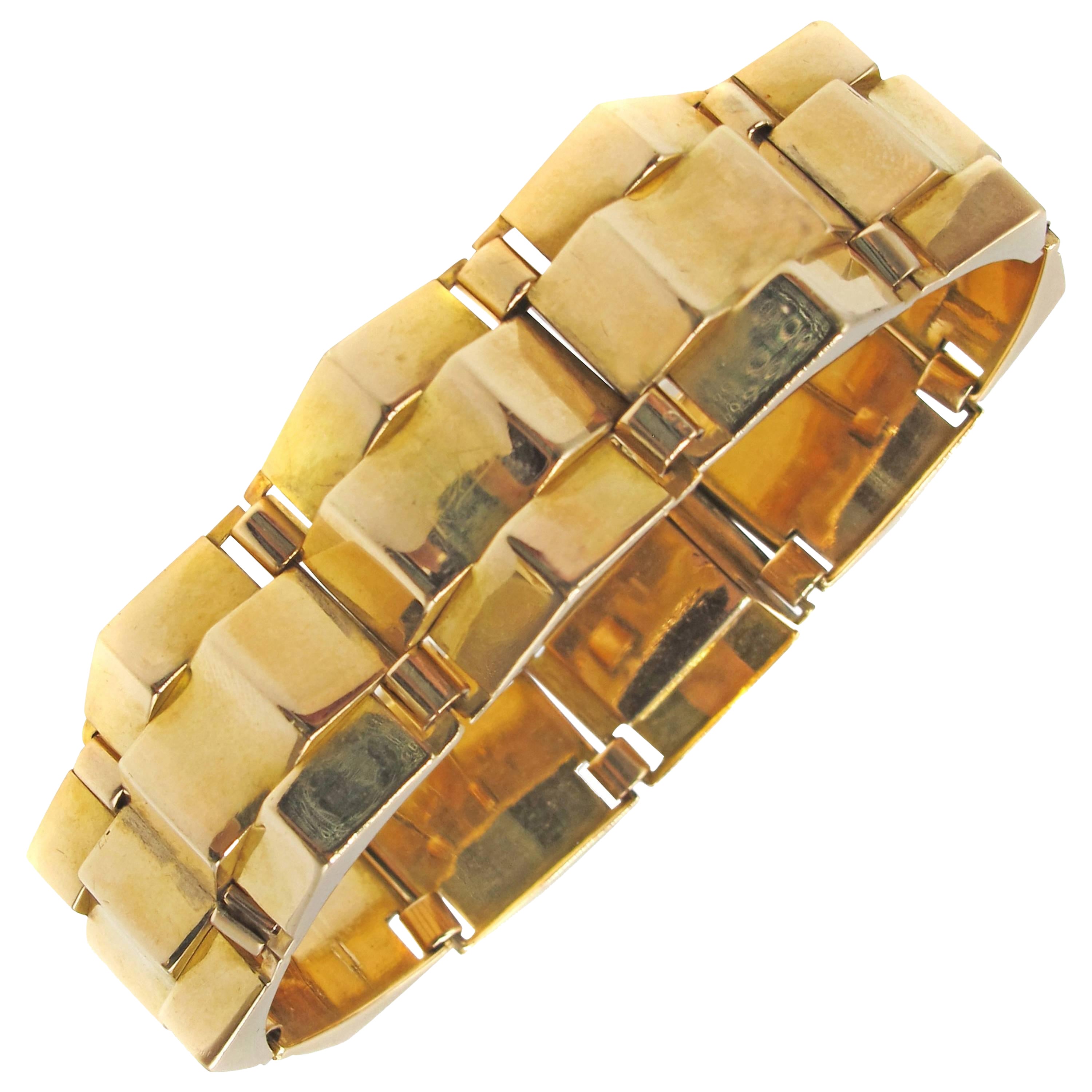 French Yellow Gold Retro Bracelet at 1stDibs