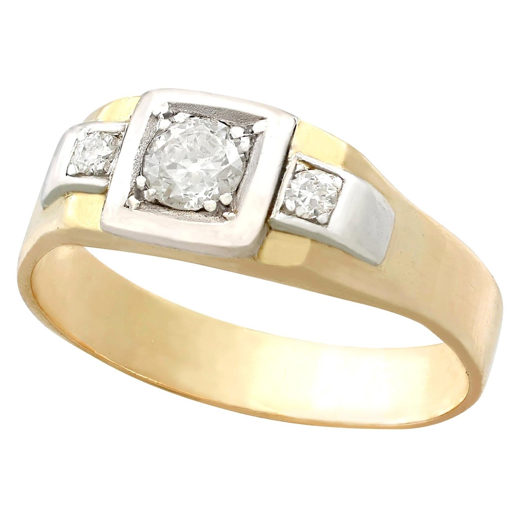 Anthony Lent Brilliant White Diamond Platinum Gold One Hand Band Ring ...