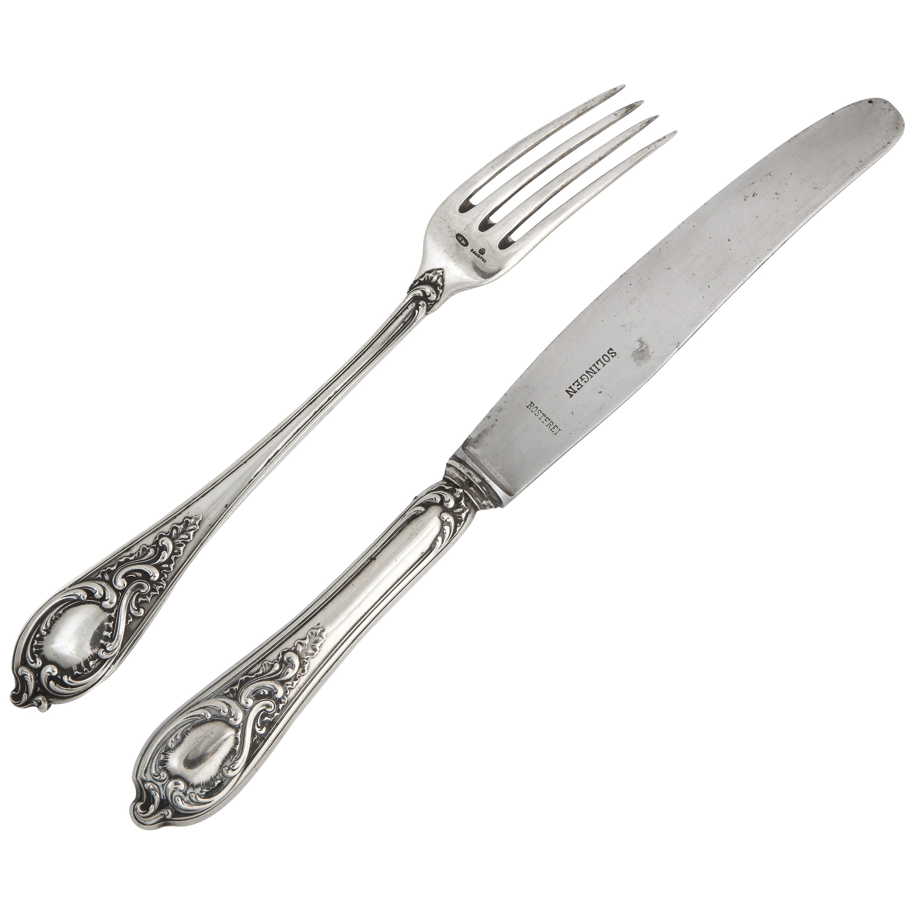 English Silver Gilt Knife Fork and Spoon by Hunt and Roskell, 1897 For ...