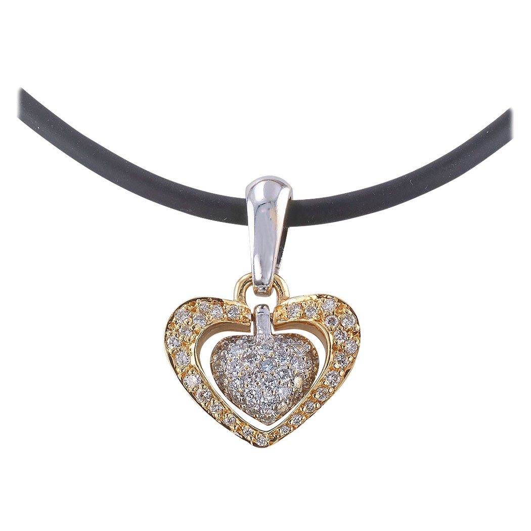 1 Carat Heart-Shaped Diamond Pendant Necklace For Sale at 1stDibs