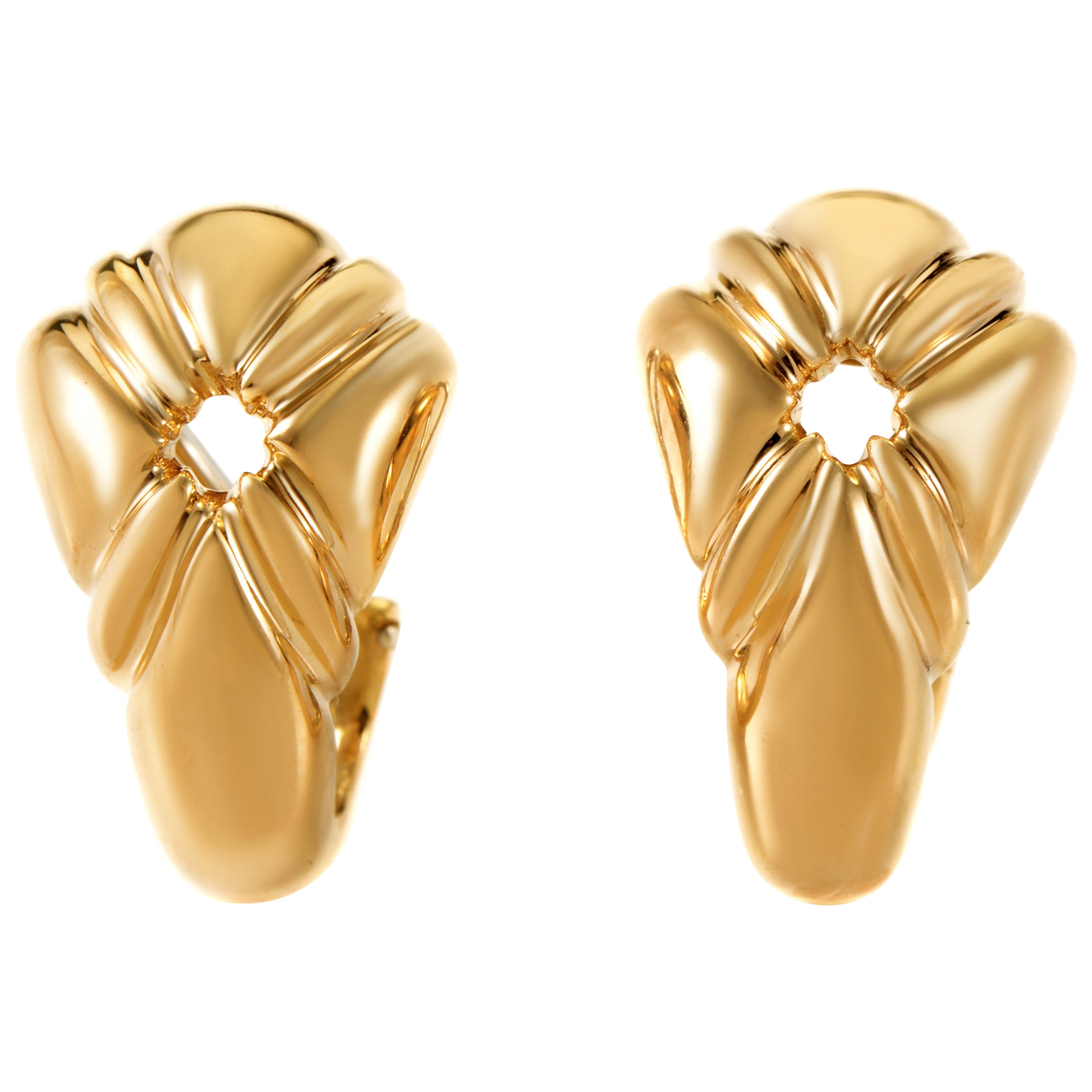 Chaumet Diamond Gold Clip-On Earrings at 1stDibs