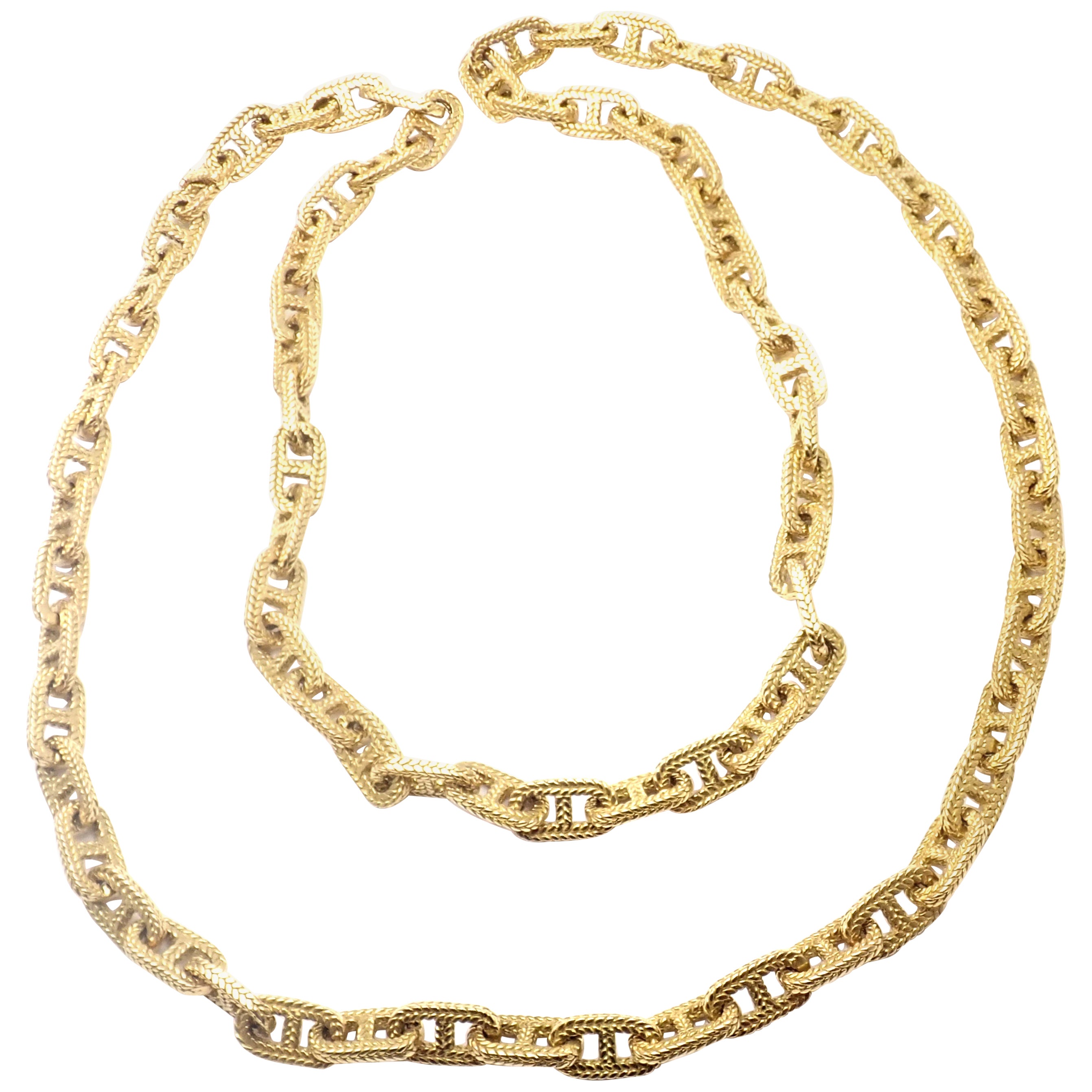 Hermès Chaîne d'Ancre 18 Karat Yellow and White Gold Necklace For Sale ...