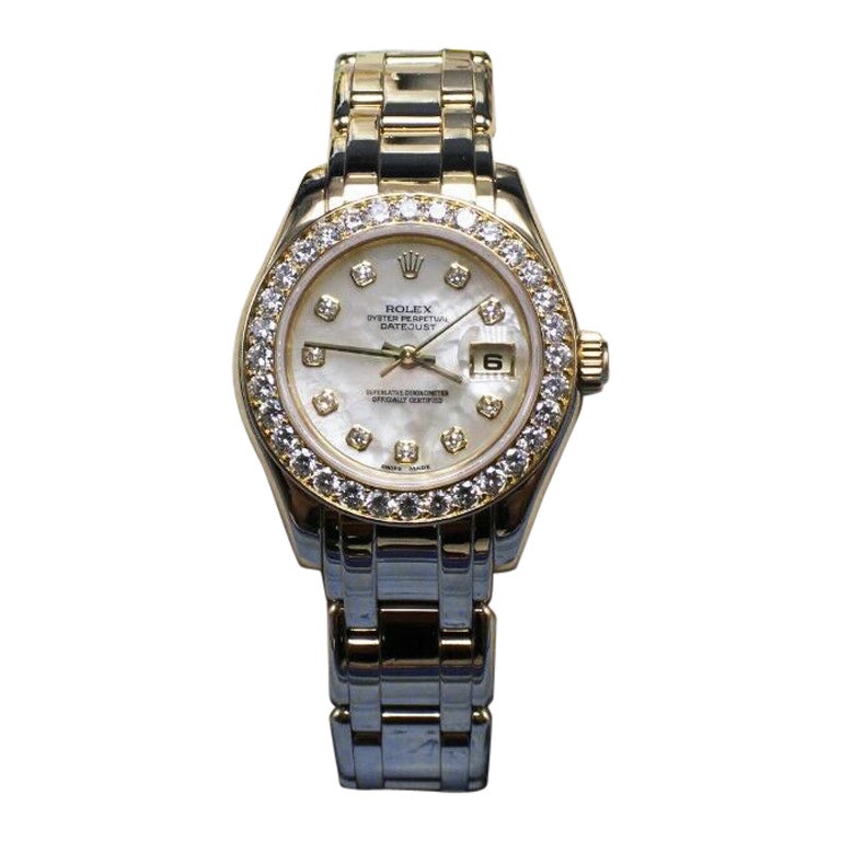 Rolex Ladies Pearlmaster 69299 Original Diamond Dial and Bezel 18 Karat ...