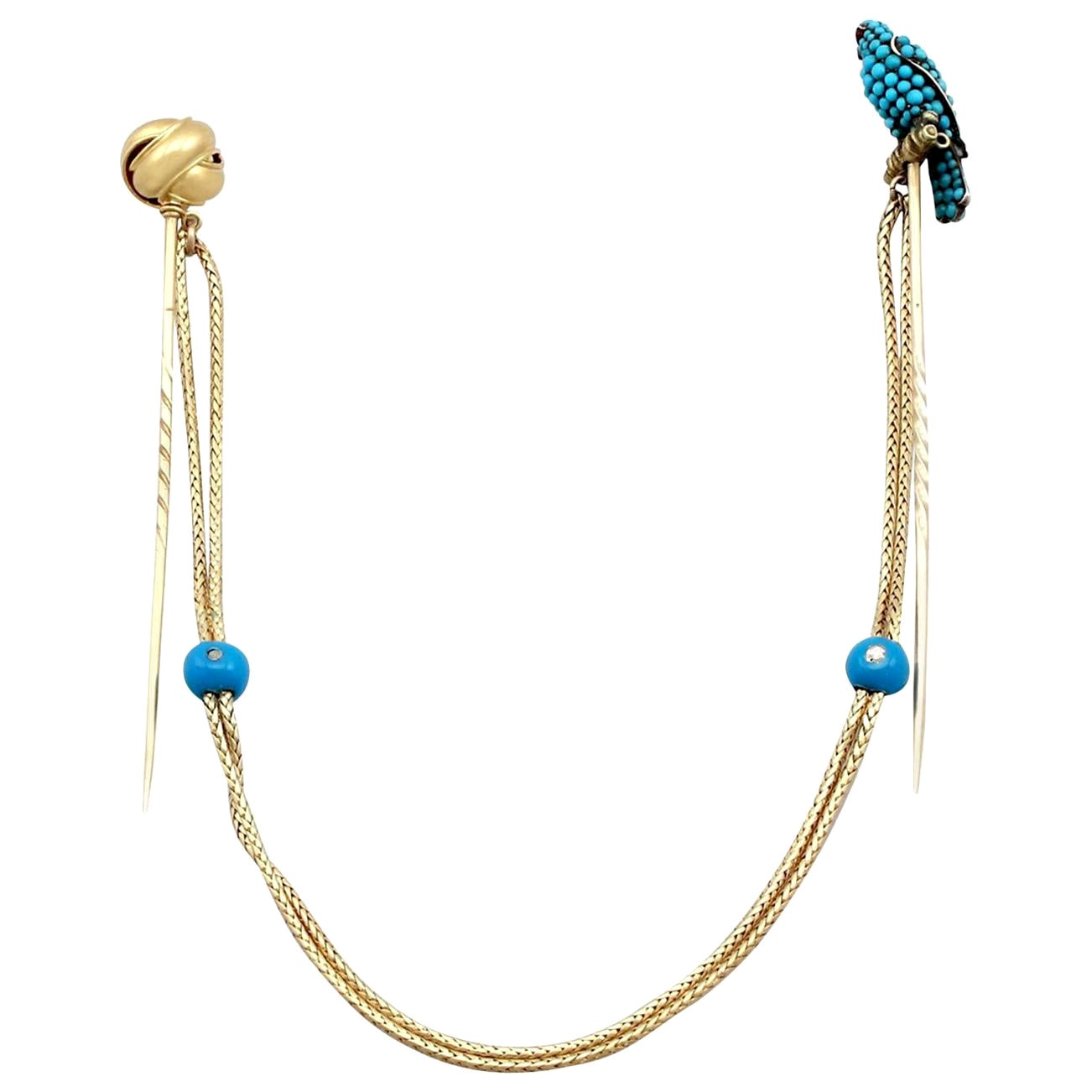 Victorian Turquoise Brooch at 1stDibs