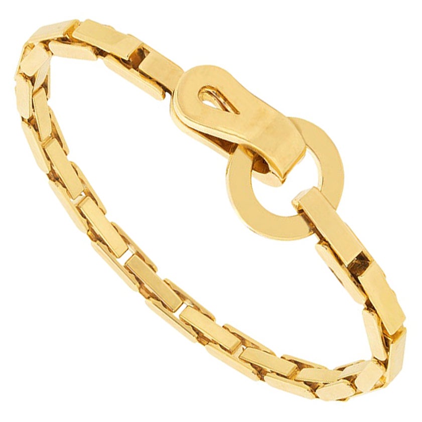 Cartier Agrafe Diamond Gold Hook Bracelet at 1stDibs