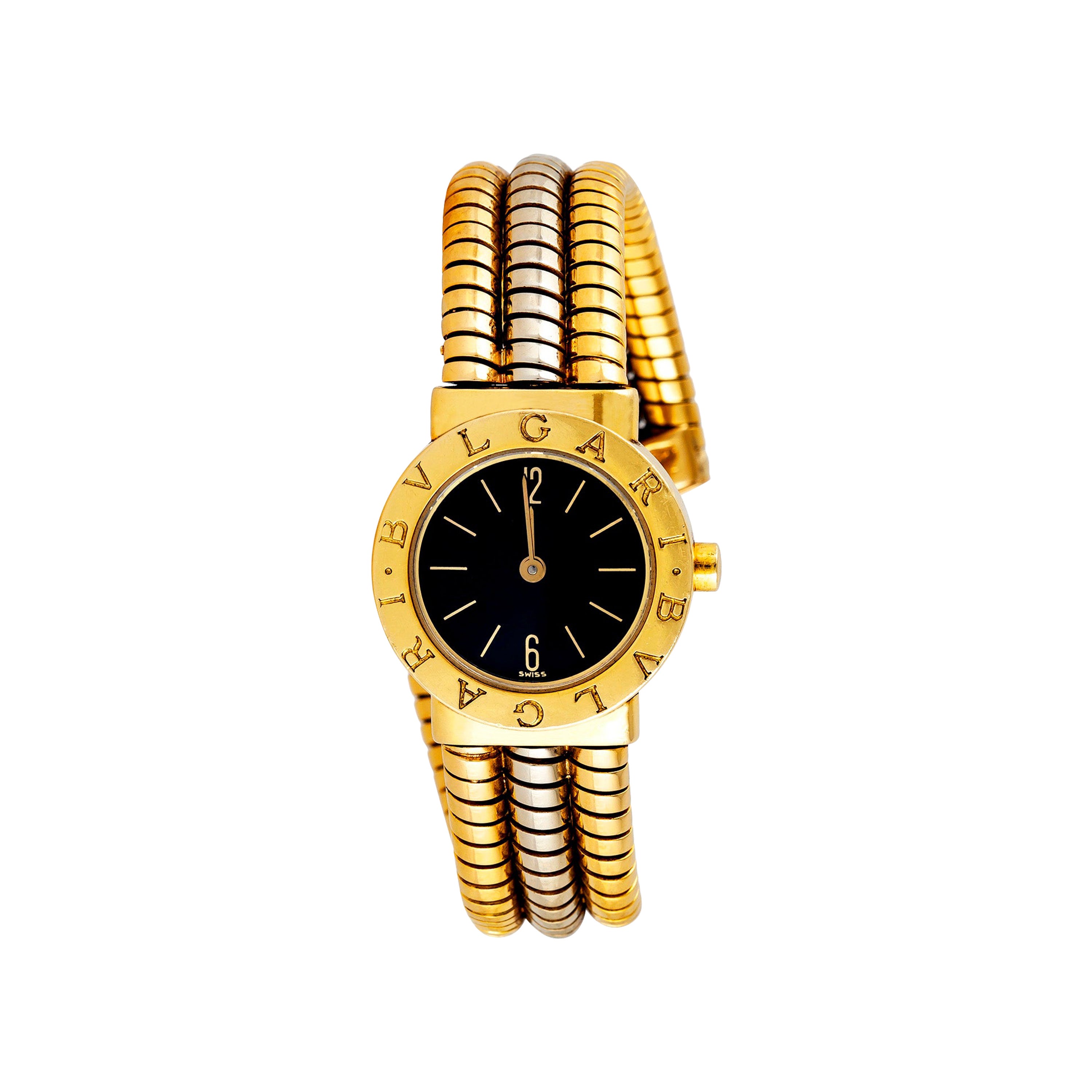 Bulgari Square Face Gold Watch For Sale at 1stDibs