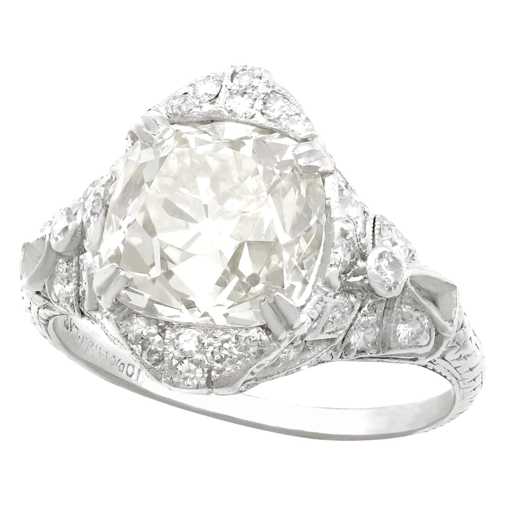 5.39 Carat Octagonal Step-Cut Diamond Engagement Ring at 1stDibs | step ...
