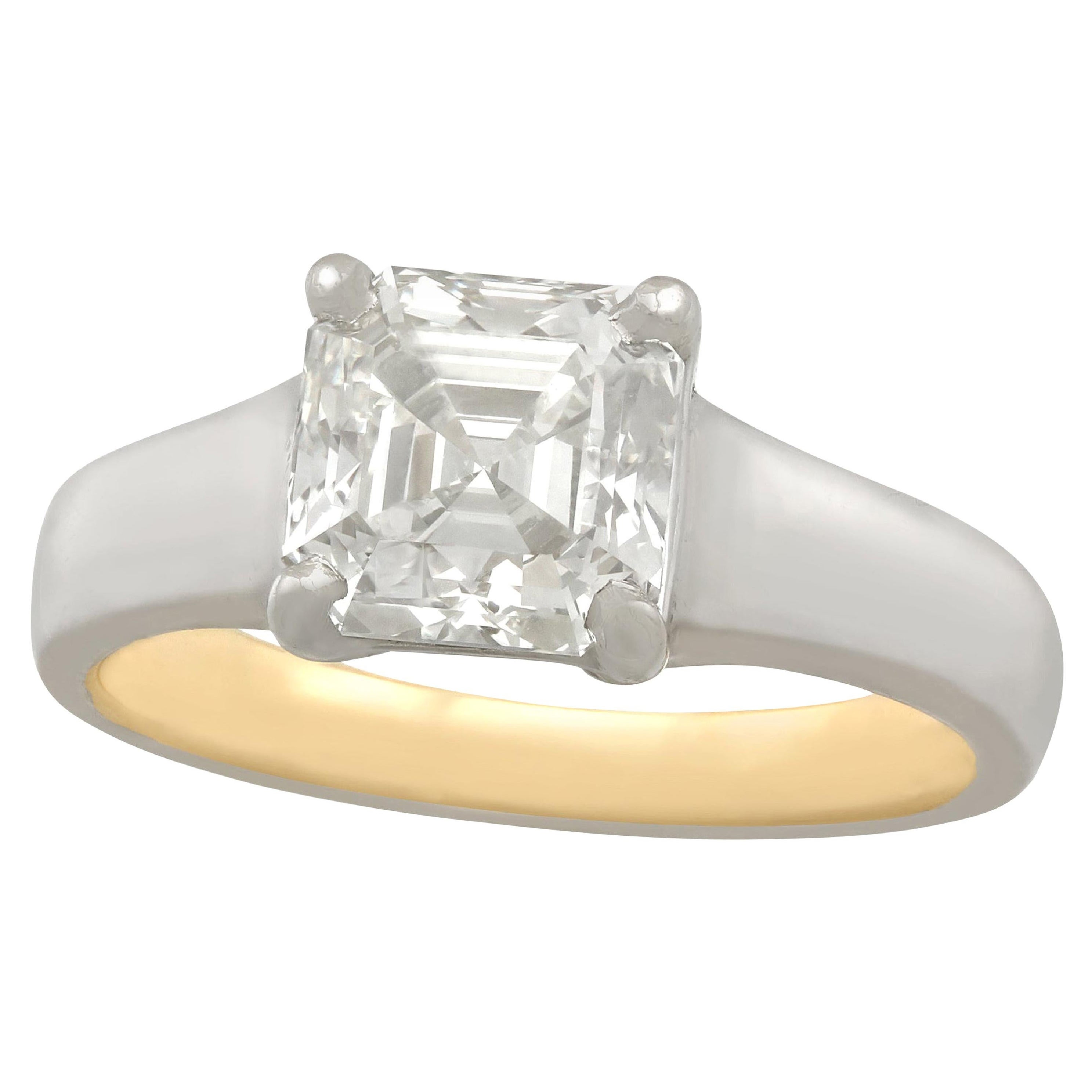 Edwardian Era 2.04 Carat Square Cut Diamond Engagement Ring at 1stDibs ...