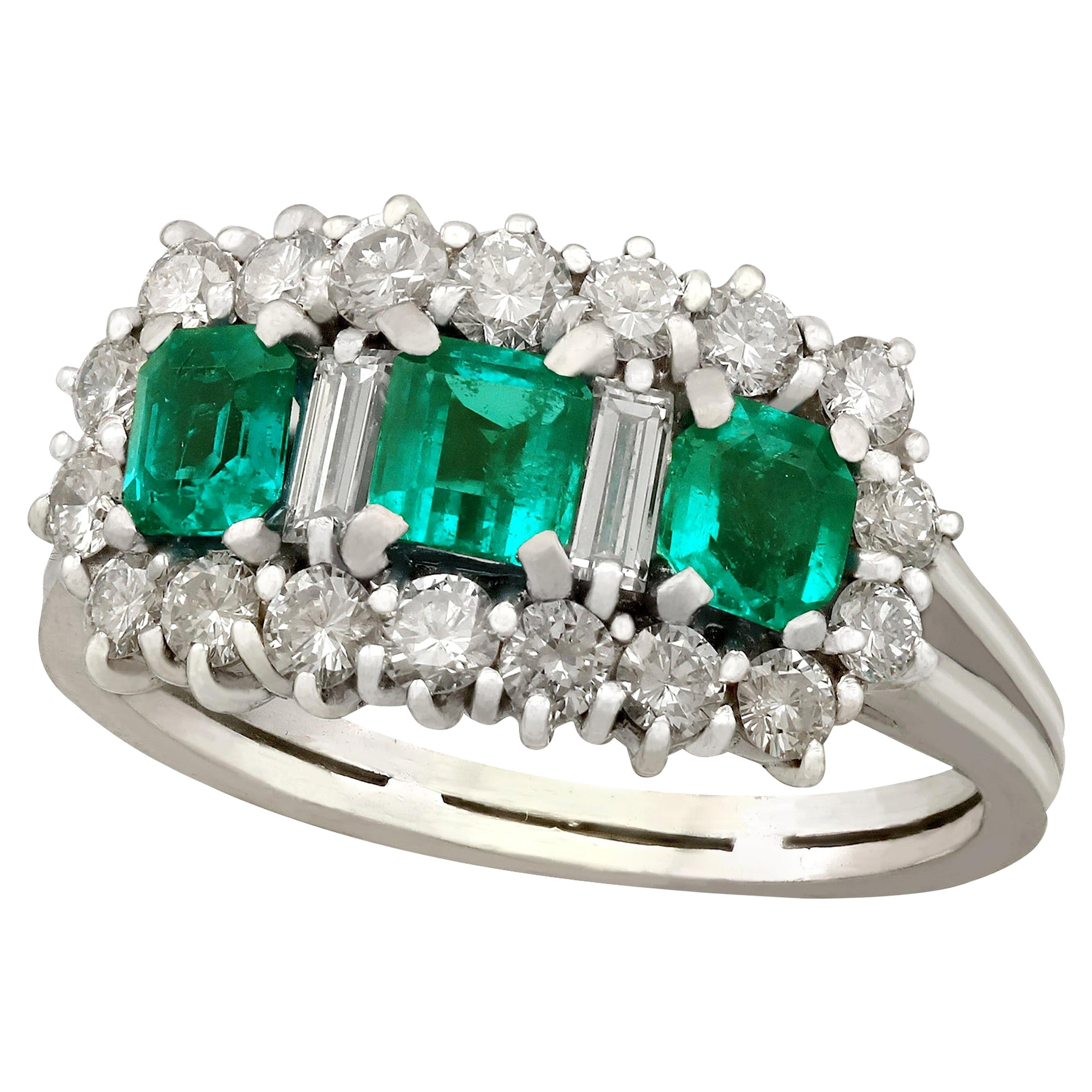 Garrard '1735' Platinum Oval Emerald and White Diamond Cluster Ring at ...