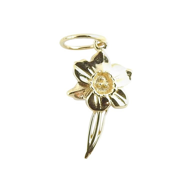 14 Karat Yellow Gold Daffodil Charm at 1stDibs
