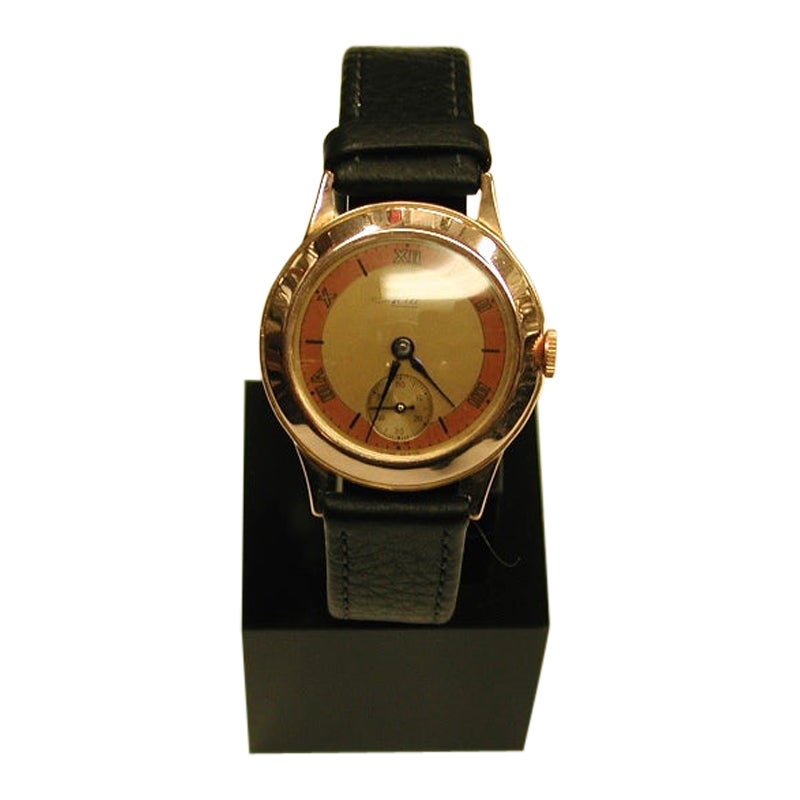 1950s Avia Lady's 18K Rose Gold Bracelet Watch at 1stDibs