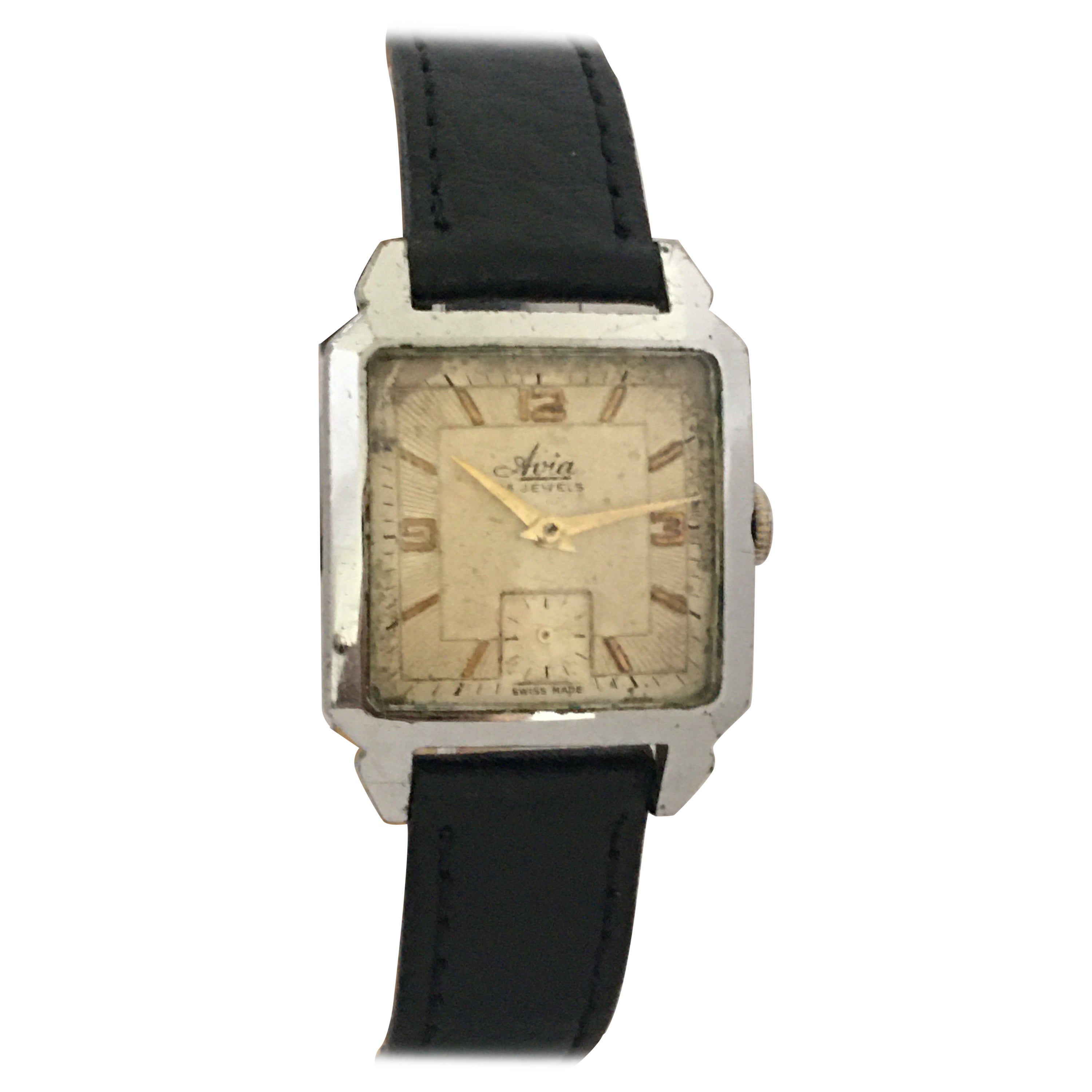 1950s Avia Lady's 18K Rose Gold Bracelet Watch at 1stDibs