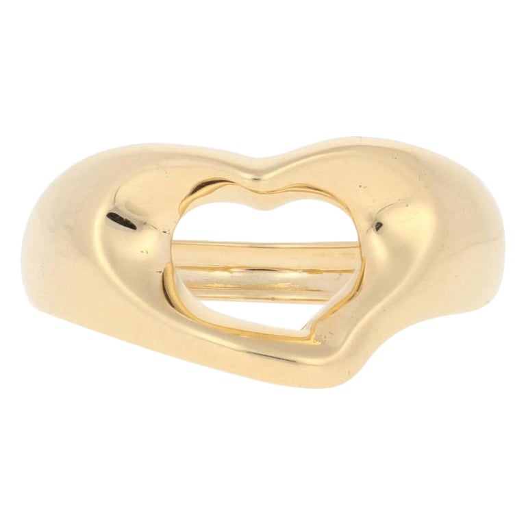 Tiffany and Co. Elsa Peretti Open Heart Yellow Gold Ring For Sale at ...