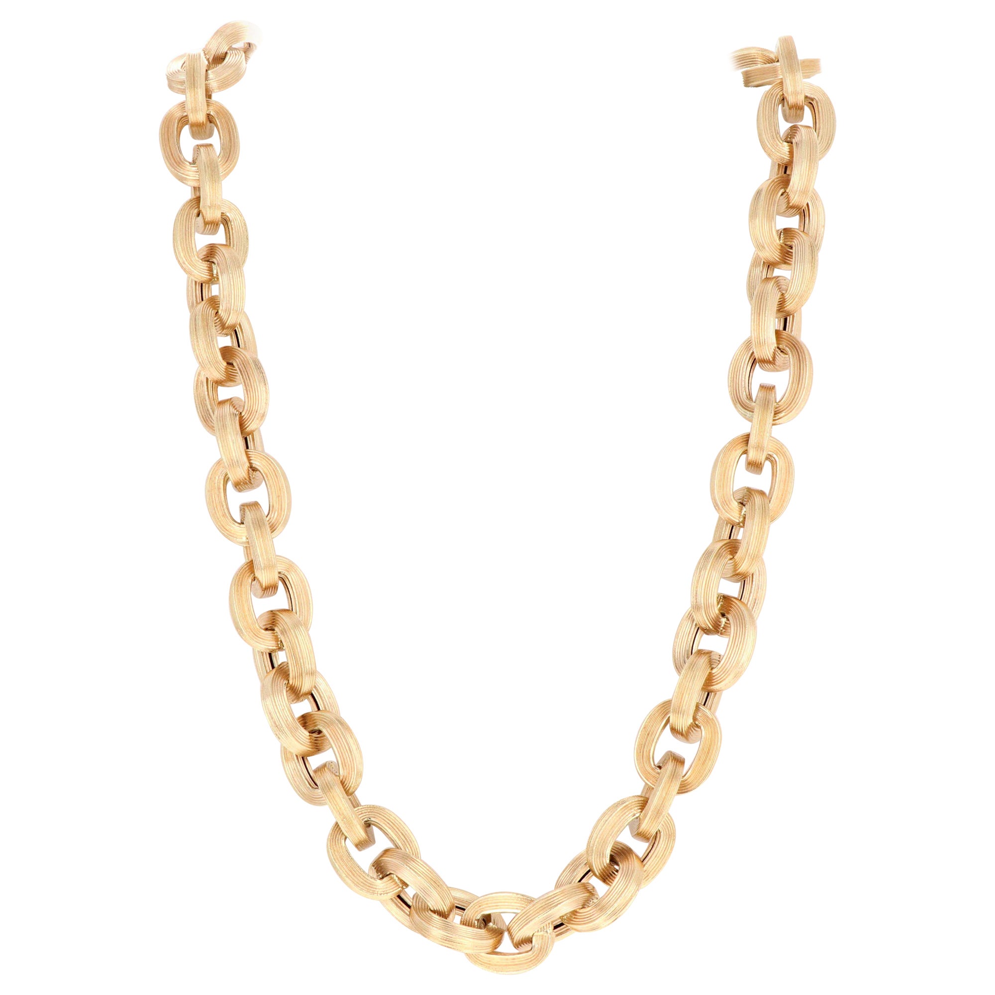 Substantial Contemporary 14 Karat Gold Necklace with Extender For Sale ...